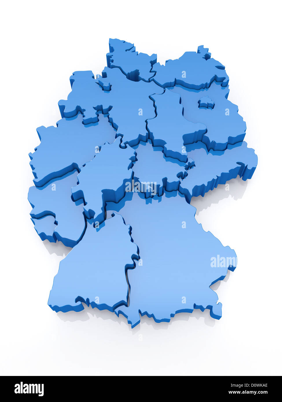 Three-dimensional map of Germany on white background. 3d Stock Photo ...