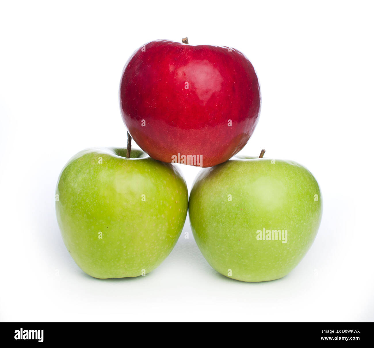 Red and green apples white isolated Stock Photo - Alamy