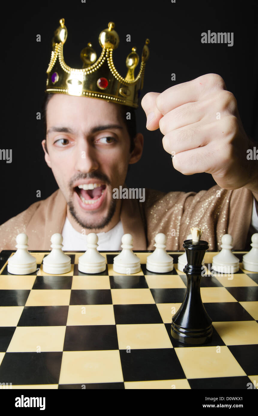 Chess player playing his game Stock Photo - Alamy