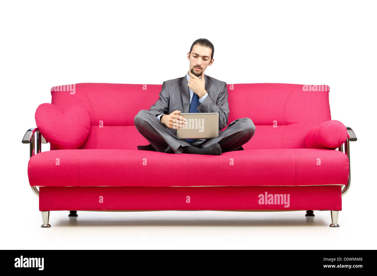 Man sitting in the sofa Stock Photo - Alamy