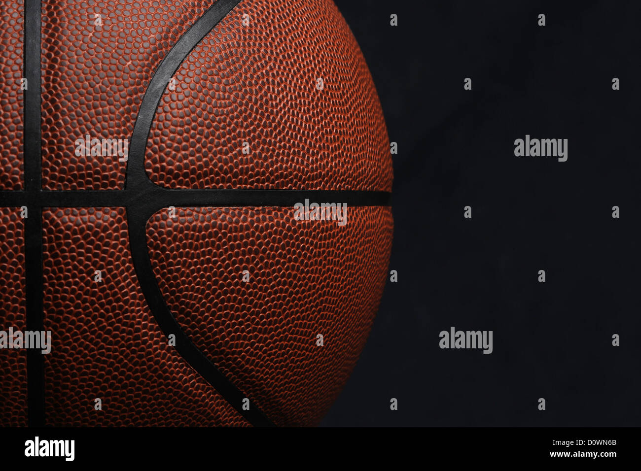 A studio shot of a professional basketball showing lines patterns and ...