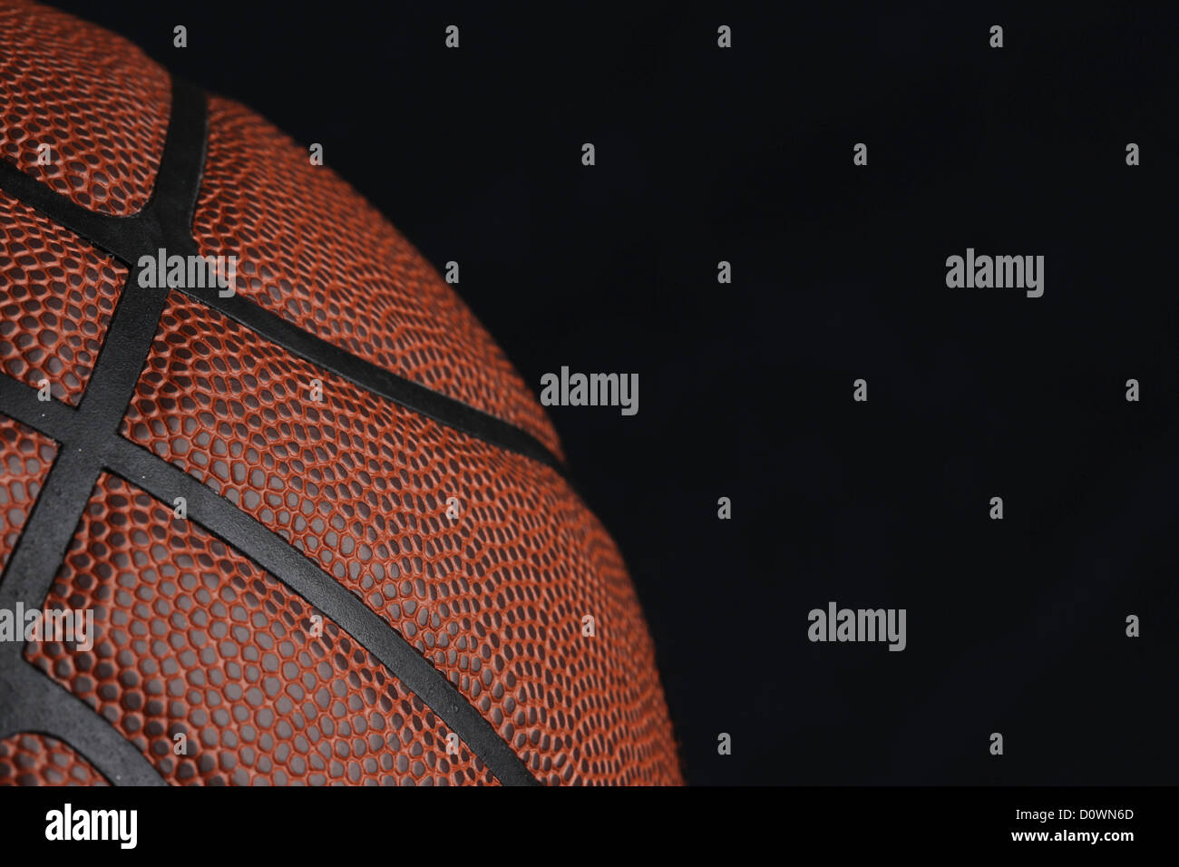 A studio shot of a professional basketball showing lines patterns and ...