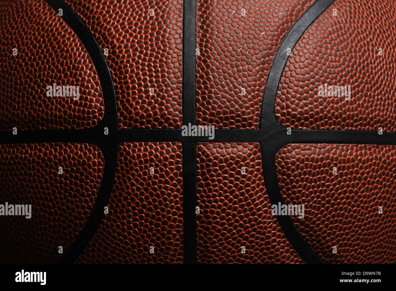 A studio shot of a professional basketball showing lines patterns and ...