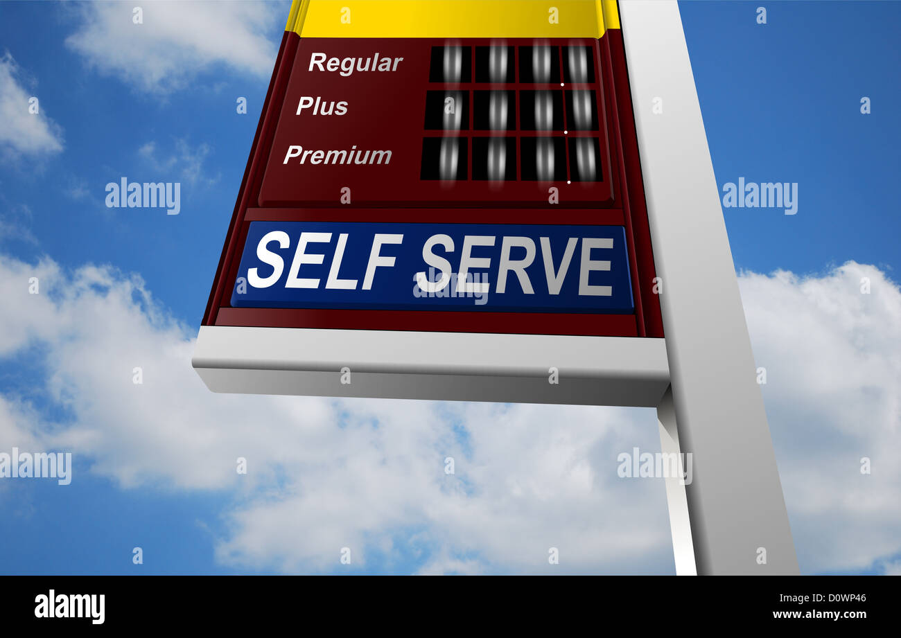 High price gas signs against cloudy sky Stock Photo - Alamy