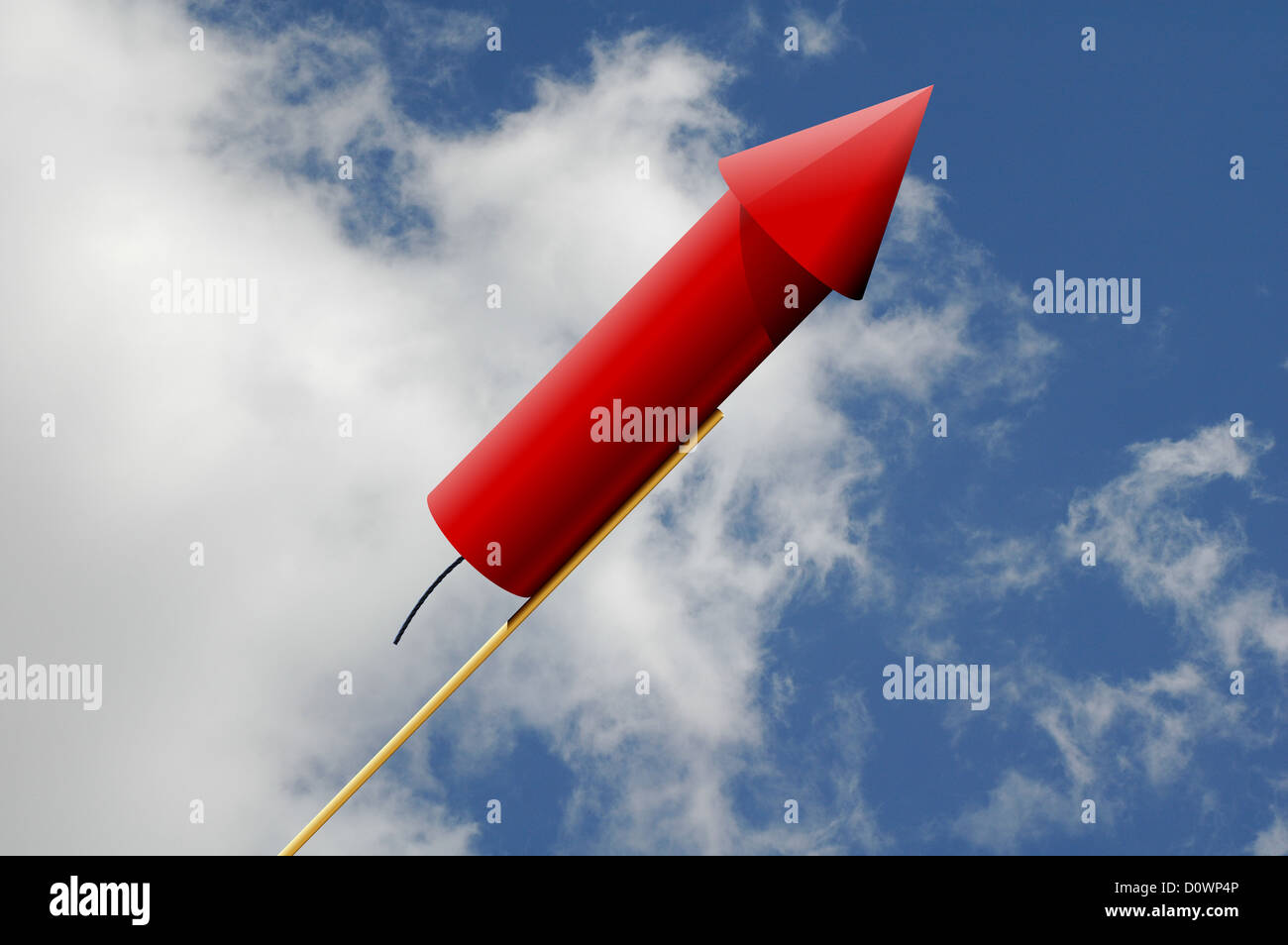 Fireworks rocket ready to launch and explode Stock Photo - Alamy