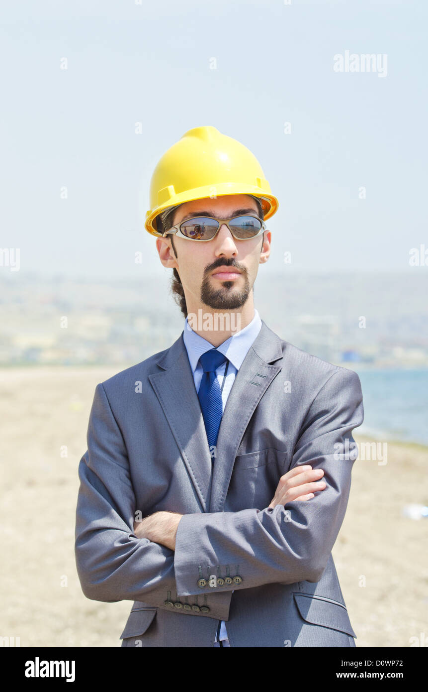 Oil engineer on sea side beach Stock Photo - Alamy