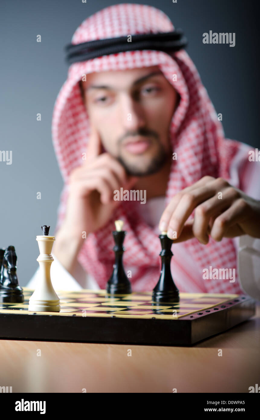 Chess player playing his game Stock Photo - Alamy