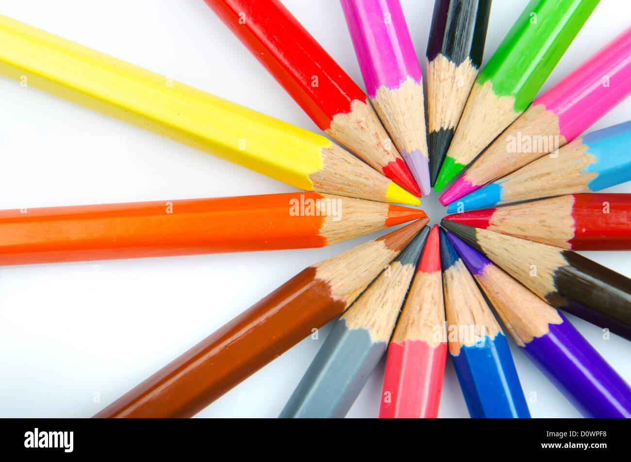 Colour pencils in creativity concept Stock Photo - Alamy