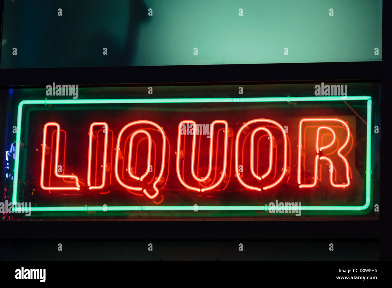 A liquor neon sign on a bar in Atlanta, Georgia Stock Photo - Alamy