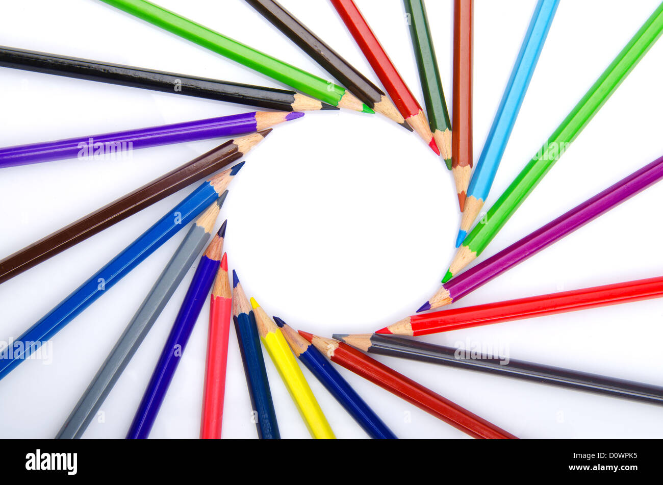 Colour pencils in creativity concept Stock Photo - Alamy