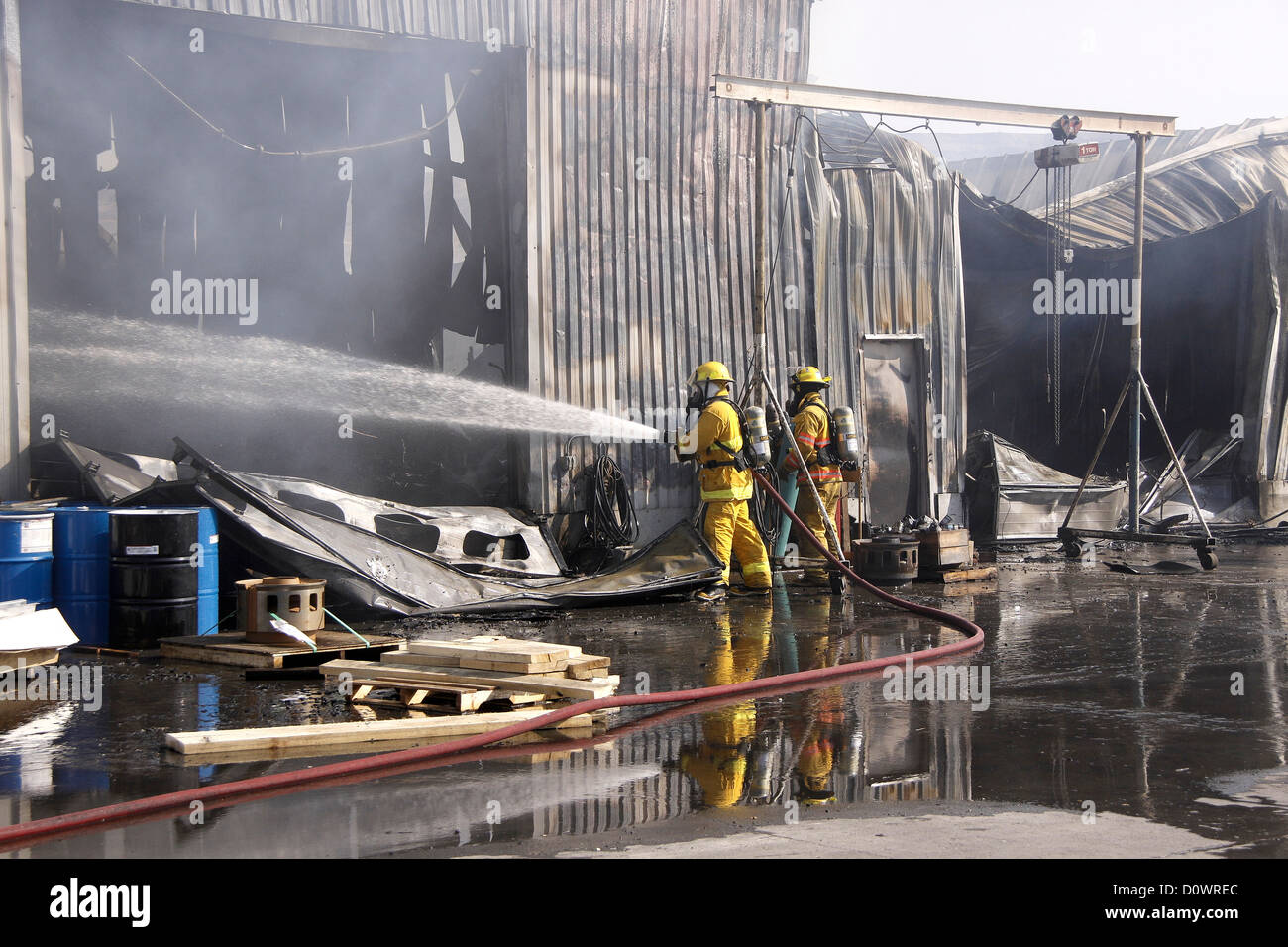Selland Construction Commercial Structure Fire Stock Photo - Alamy