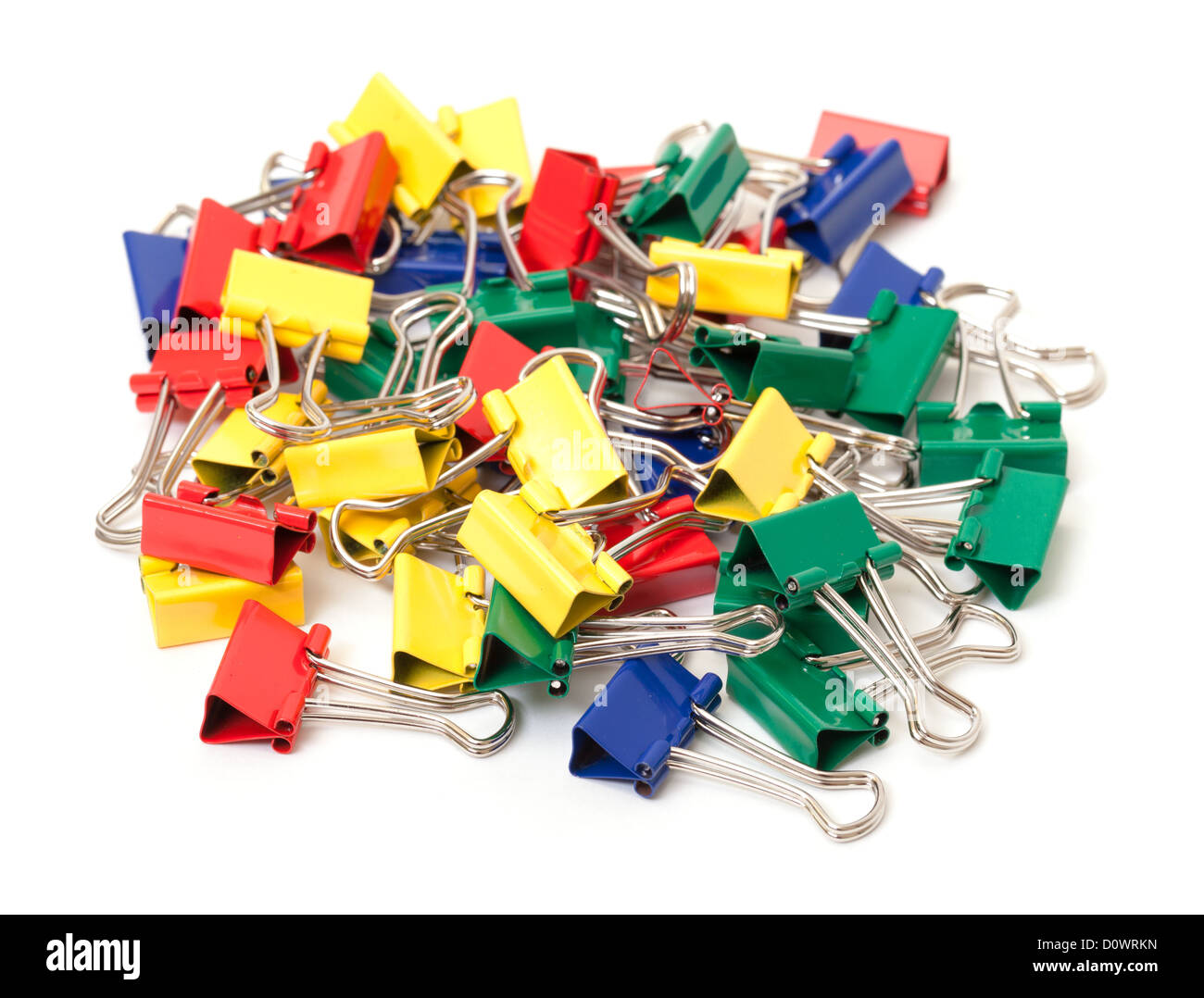 Multicolored Paper Clips, isolated on white background Stock Photo - Alamy