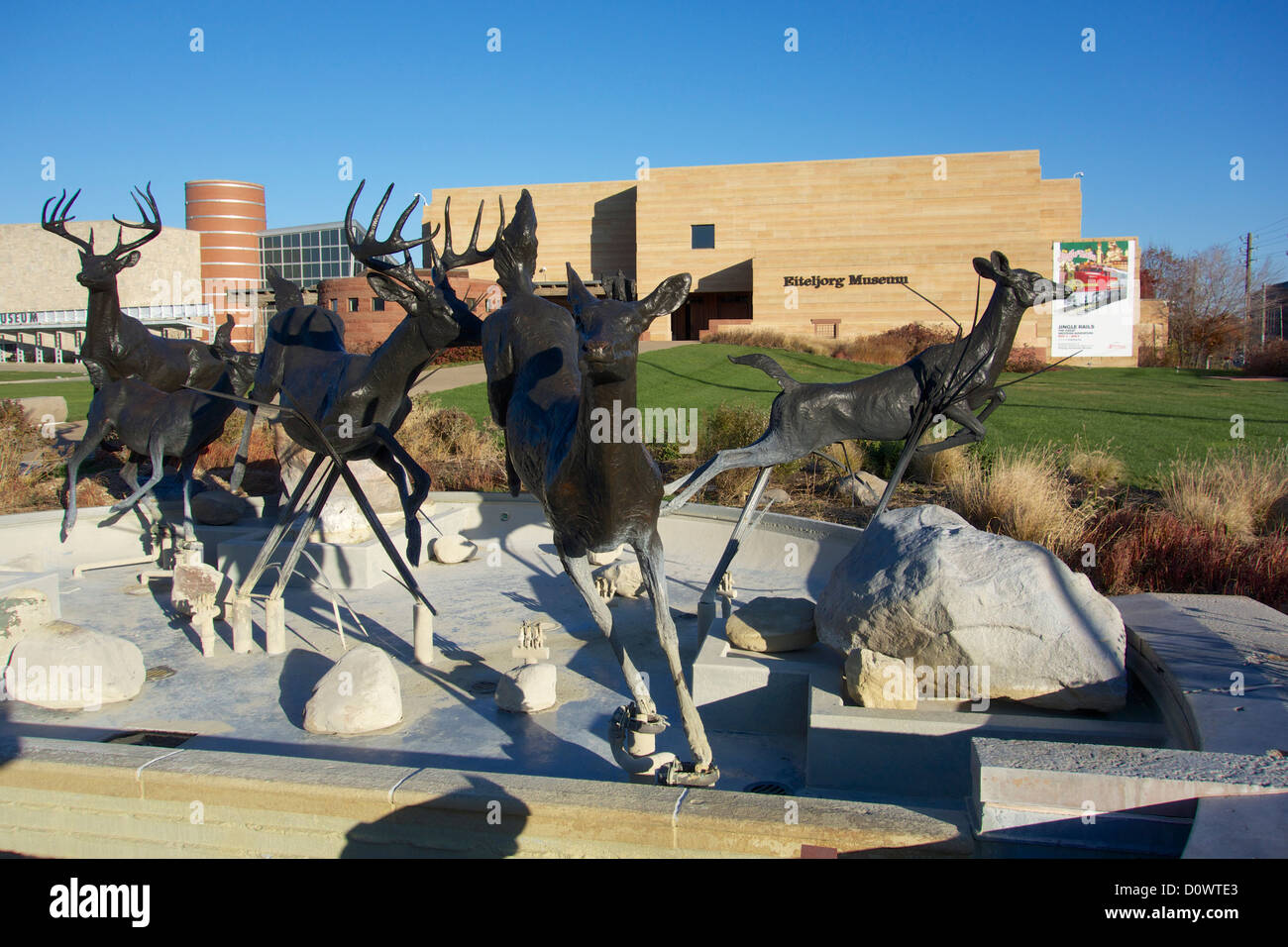 Whitetail Deer sculpture. Eiteljorg Museum Indianapolis, Indiana Stock ...