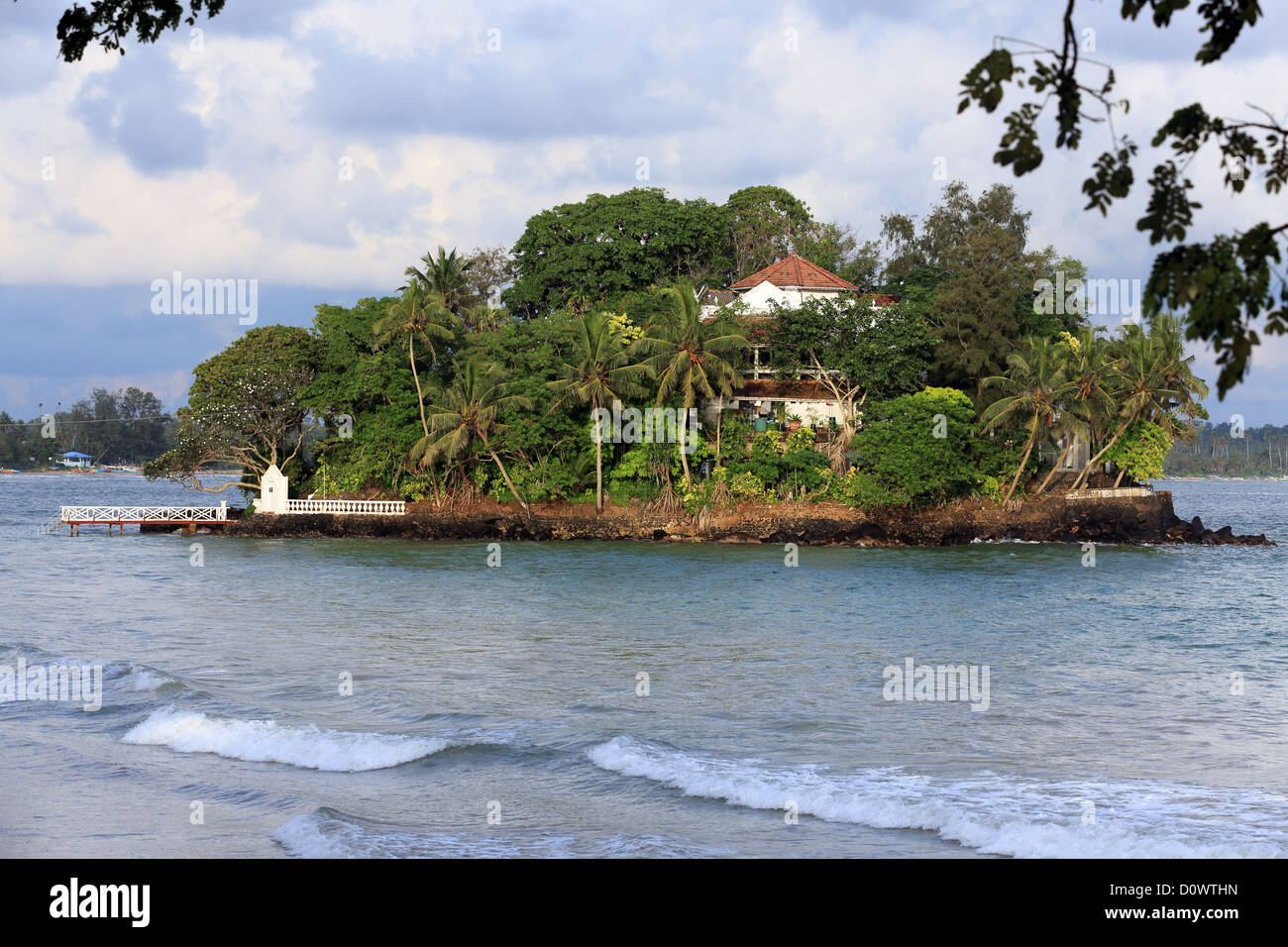Taprobane Island in Weligama Bay on the Sri Lankan south coast. The ...