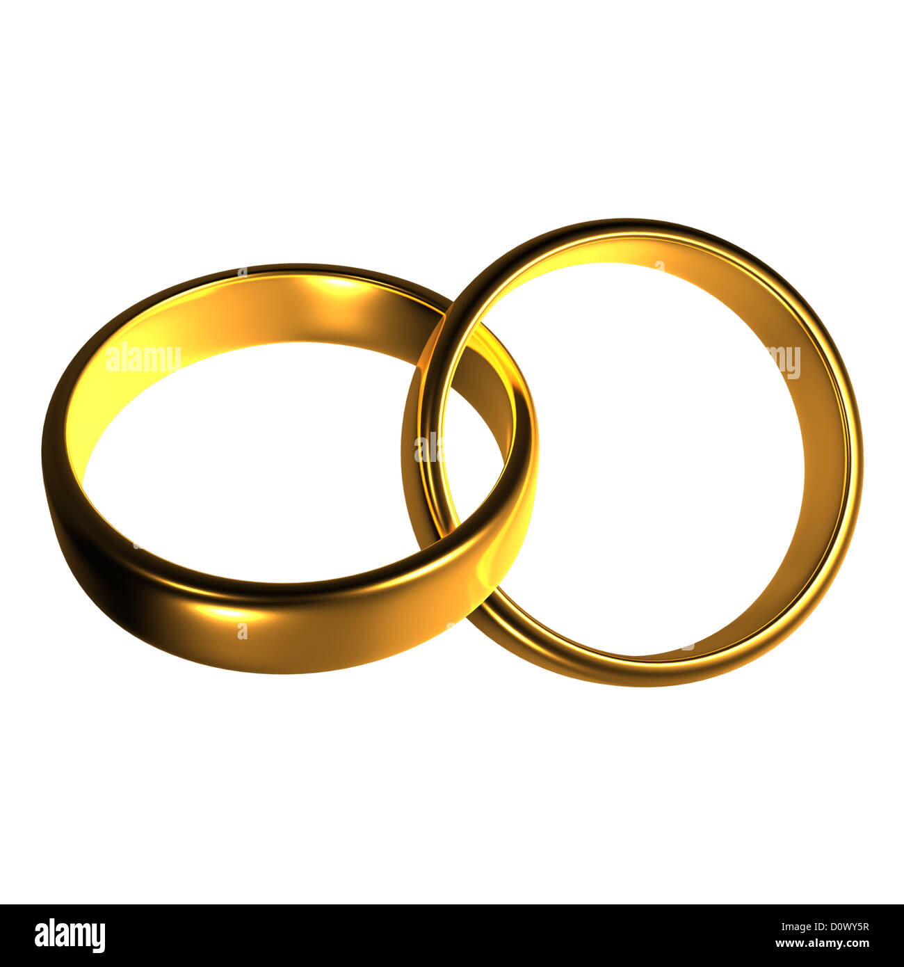 couple of gold wedding rings on white background Stock Photo - Alamy