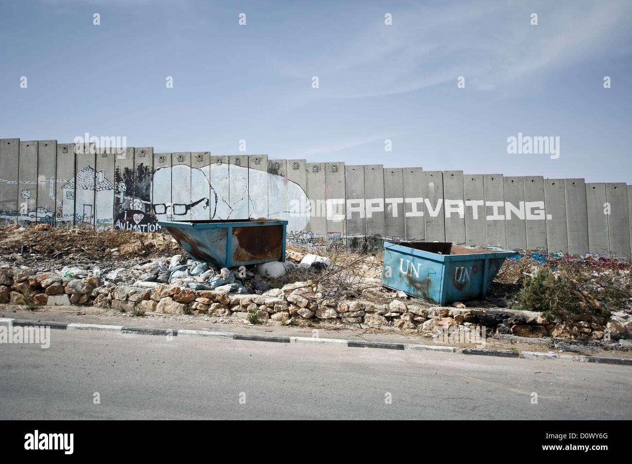 The Separation wall in the West Bank dividing the Jewish and ...