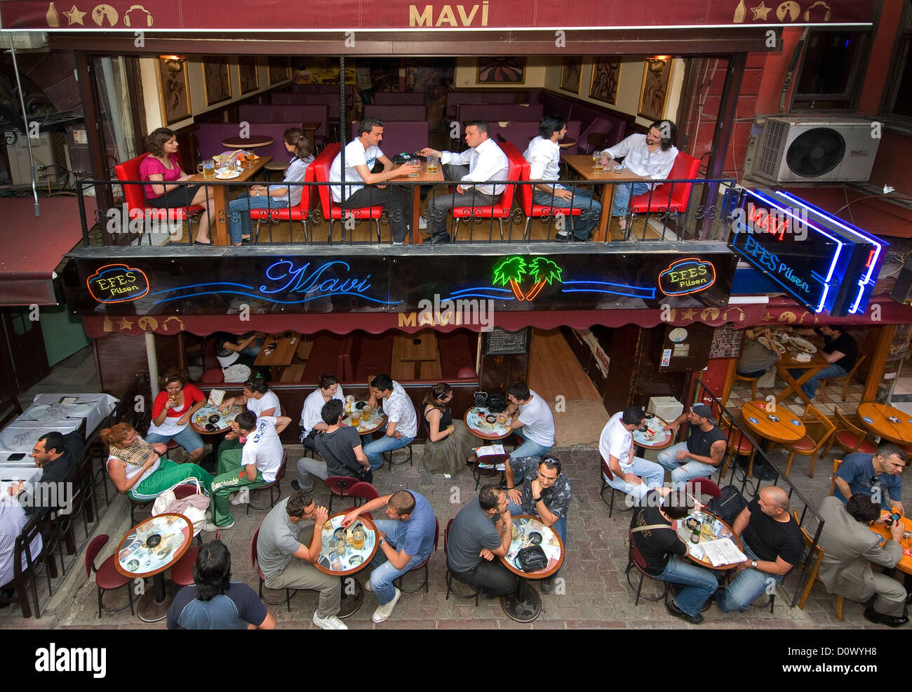 Mavi cafe in Galata Beyoğlu Istanbul Stock Photo - Alamy