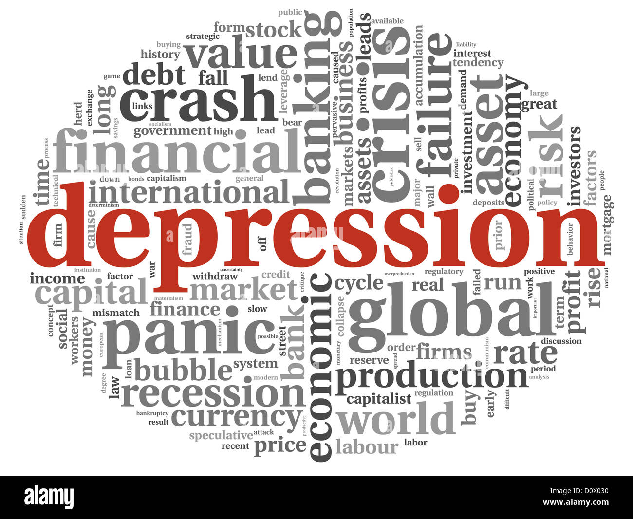 Depression and crisis concept in info-text graphics on white background ...