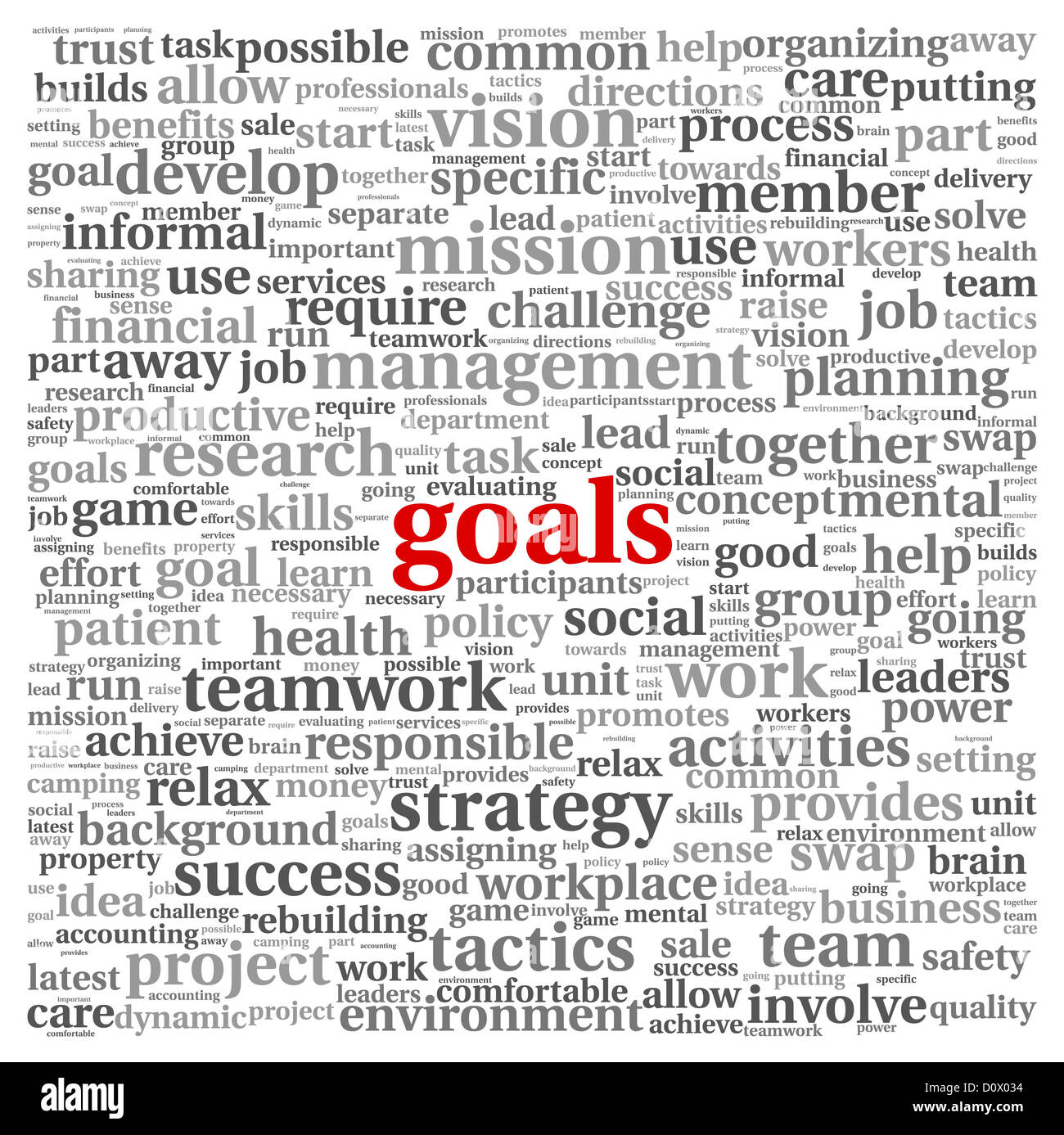 Goals in project and management concept in word tag cloud Stock Photo ...
