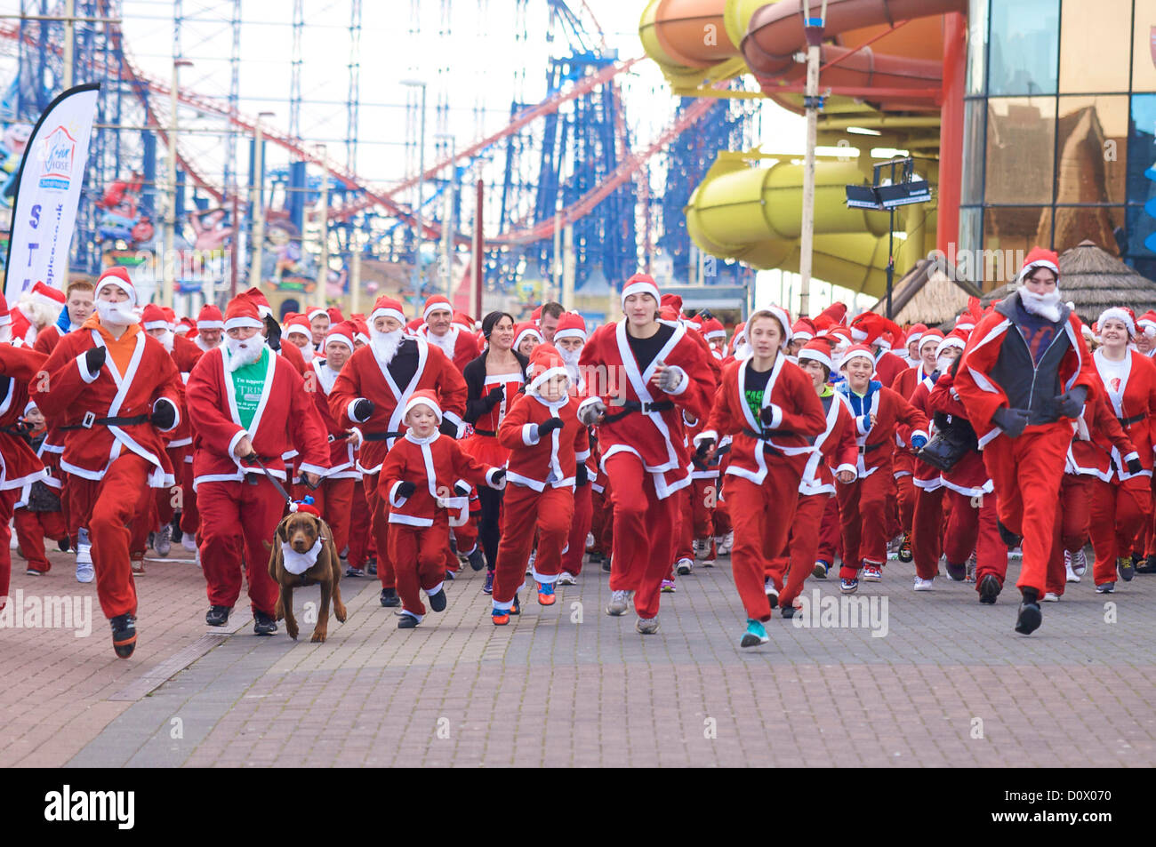 2/12/12 Blackpool,UK. 850 costumed runners took part in the Santa Dash ...