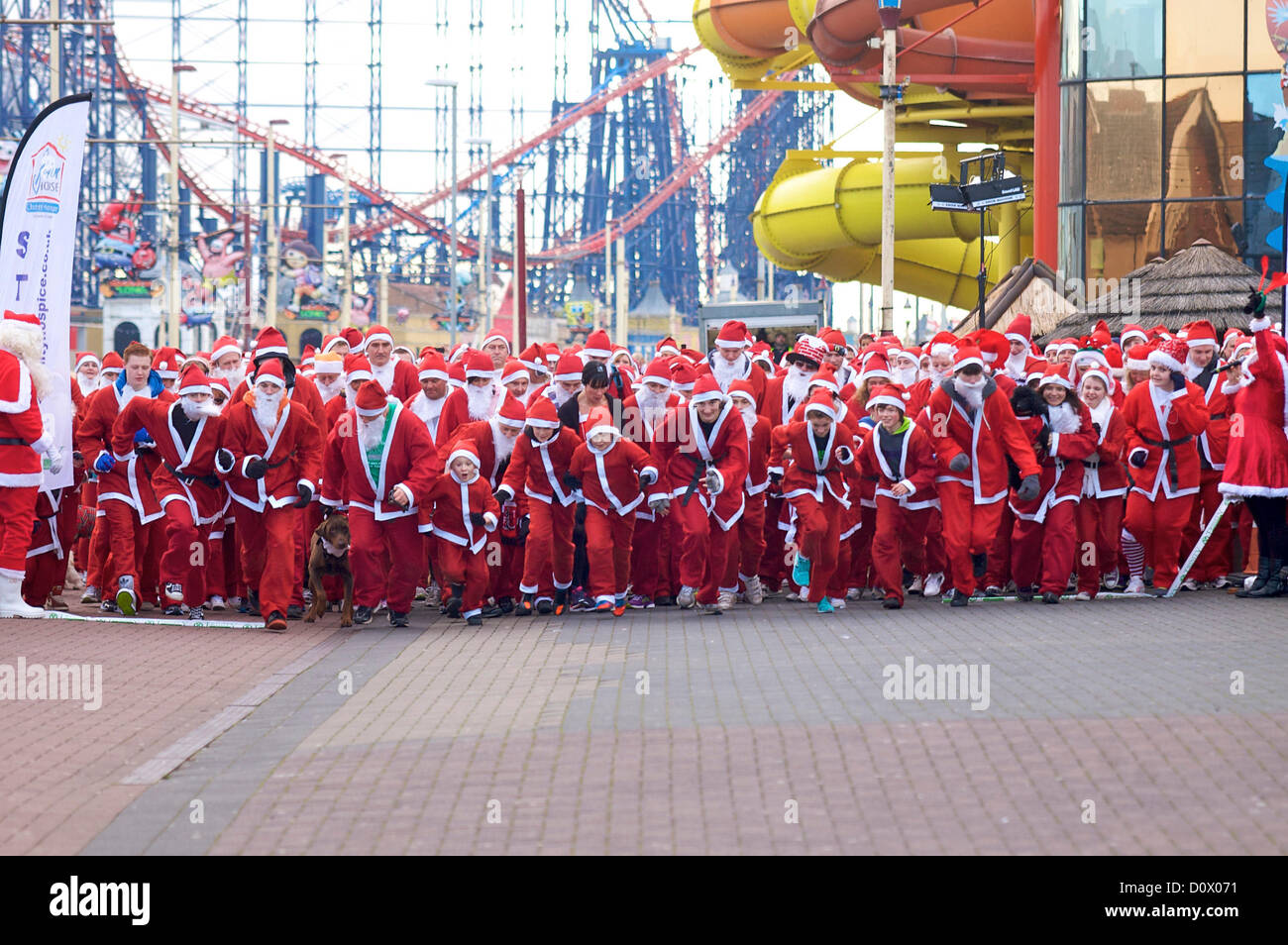 2/12/12 Blackpool,UK. 850 costumed runners took part in the Santa Dash ...