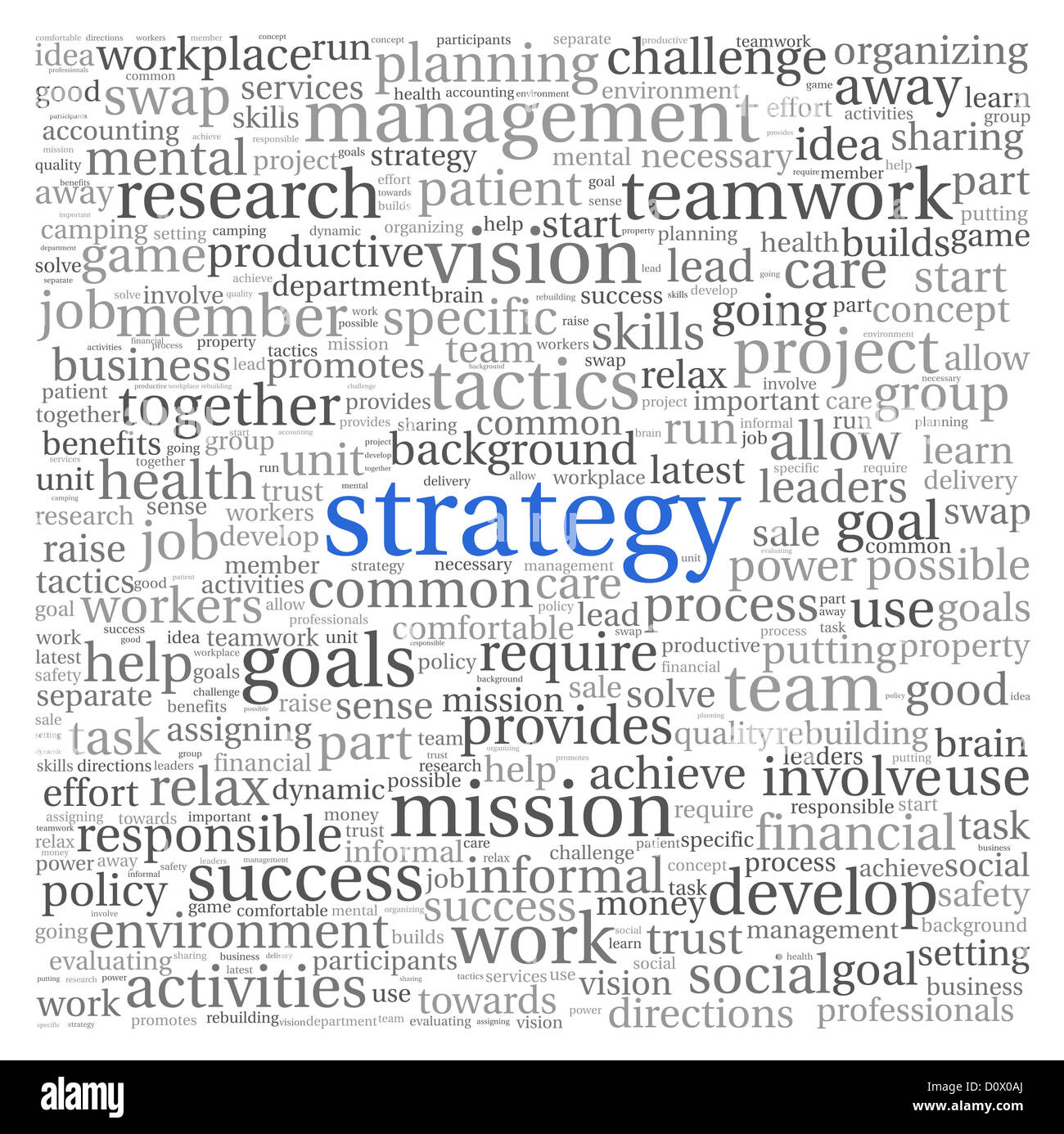 Strategy and management concept in word tag cloud on white background ...