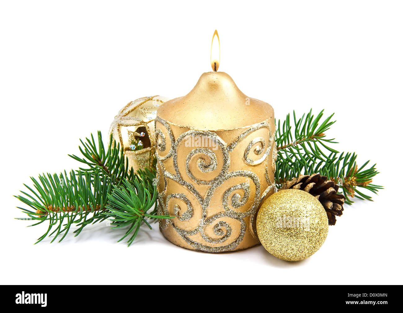 Candles fir pine tree Cut Out Stock Images & Pictures - Alamy