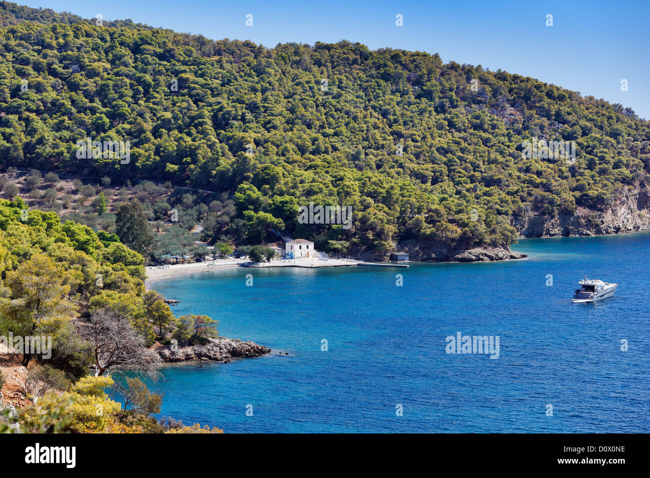 Monastery beach in Poros island, Greece Stock Photo - Alamy