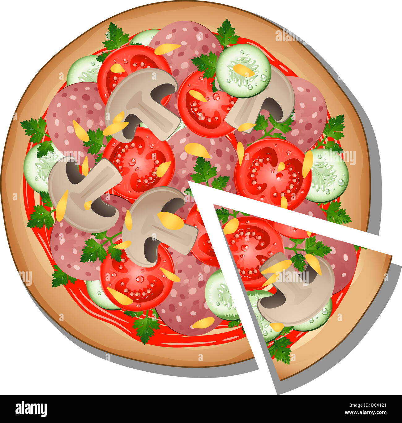Vector illustration whole pizza hi-res stock photography and images - Alamy