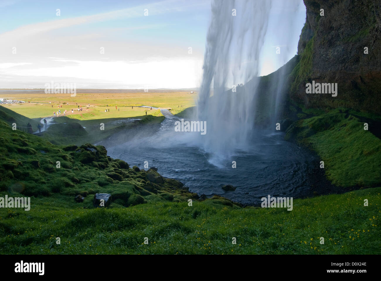 Seljalandsfoss high waterfall in southern Iceland Stock Photo - Alamy