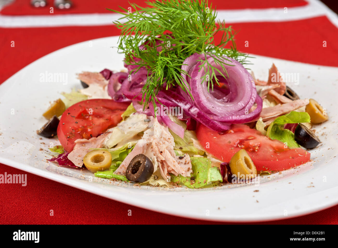 chicken meat filet salad Stock Photo - Alamy