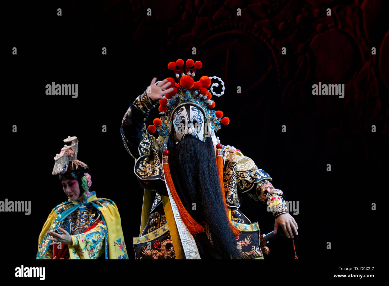 The leading actors in traditional costume pictured during a performance ...