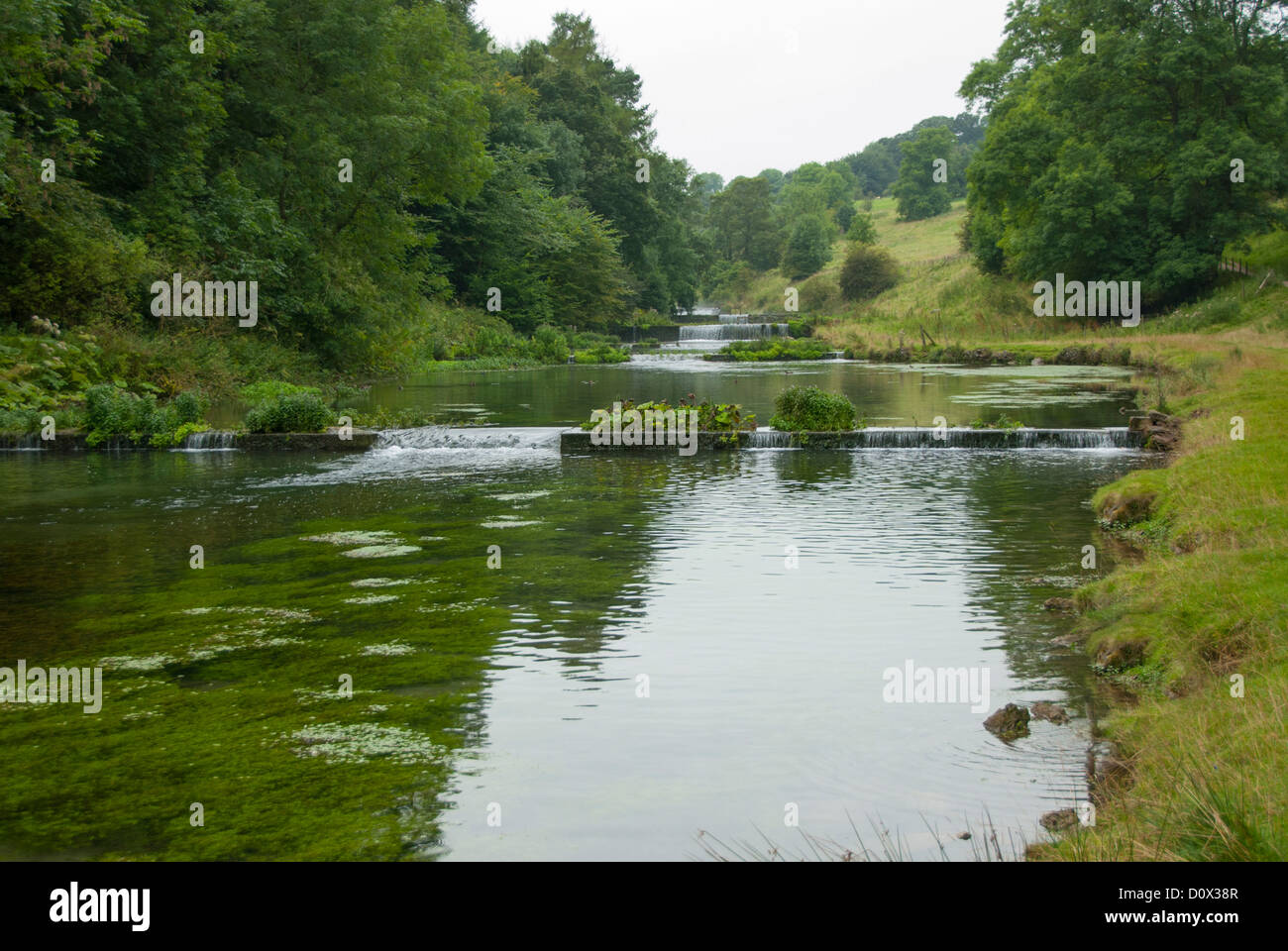 Landscape nature River Lathkill near Youlgreave Derbyshire Stock Photo ...