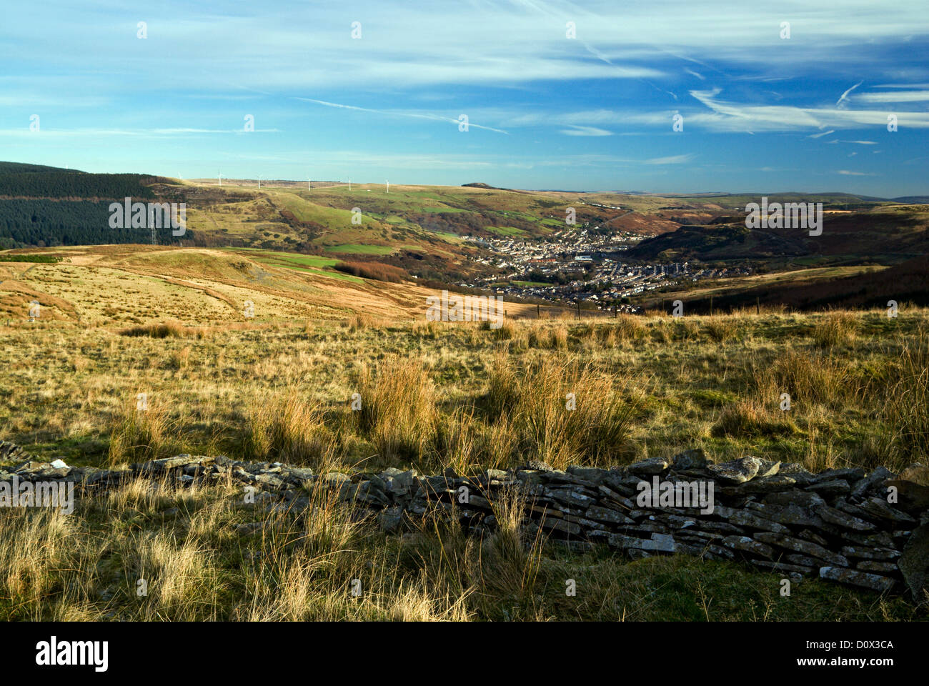 ton pentre and ystrad from mynydd maendy rhondda valley south wales uk ...