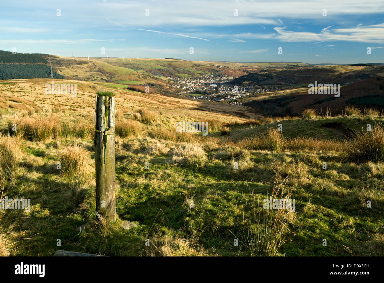 ton pentre and ystrad from mynydd maendy rhondda valley south wales uk ...