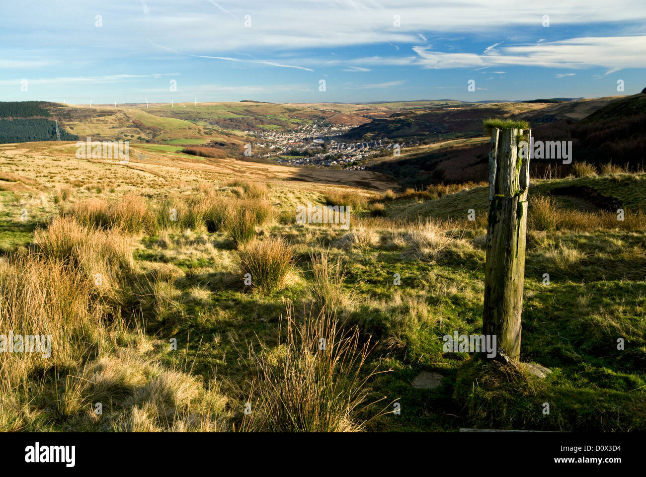 ton pentre and ystrad from mynydd maendy rhondda valley south wales uk ...