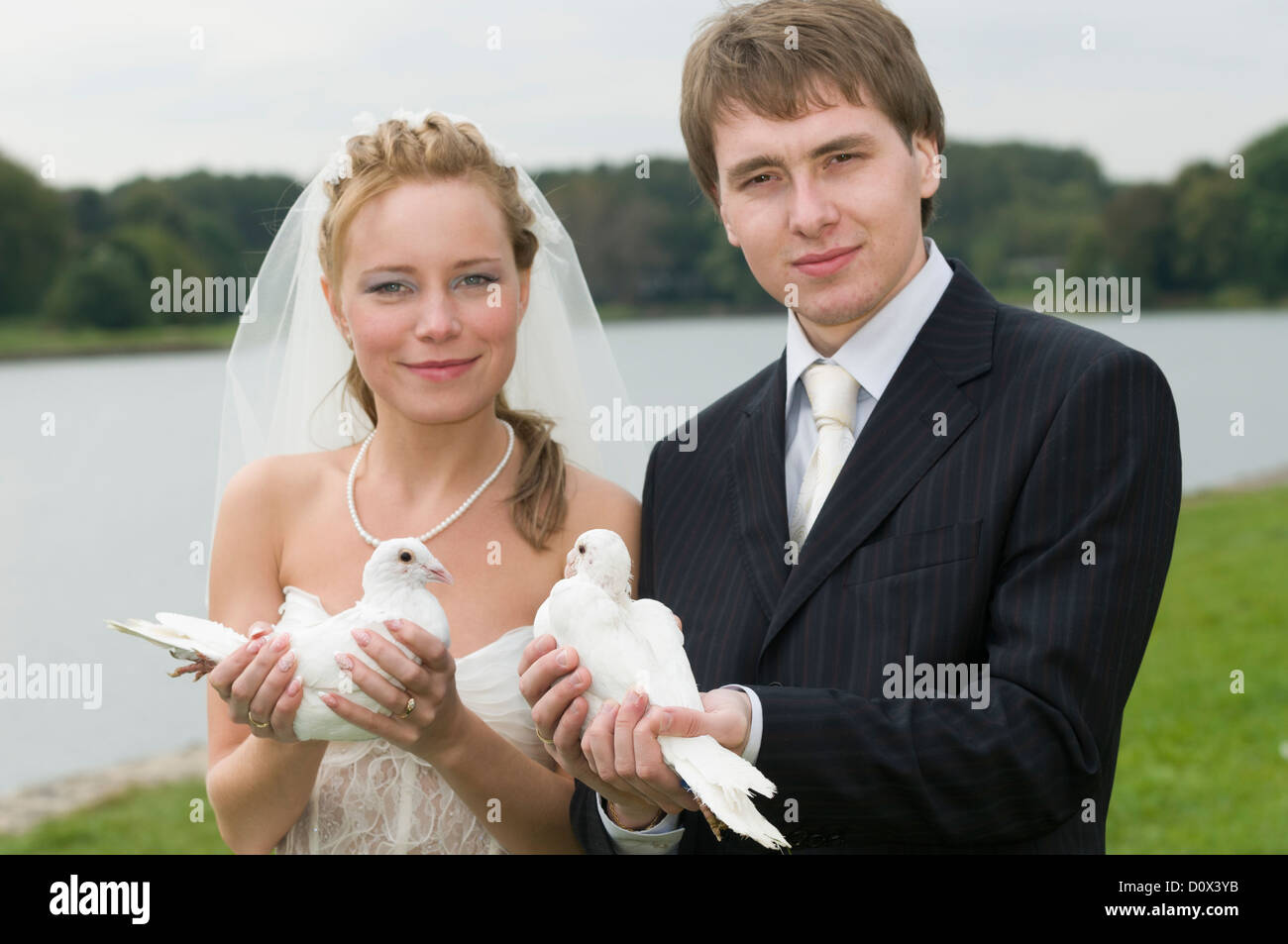 happy newlywed couple bride groom wife husband loving Stock Photo - Alamy