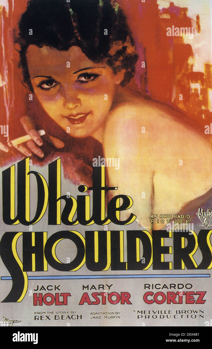 WHITE SHOULDERS Poster for 1931 RKO film with Mary Astor Stock Photo ...