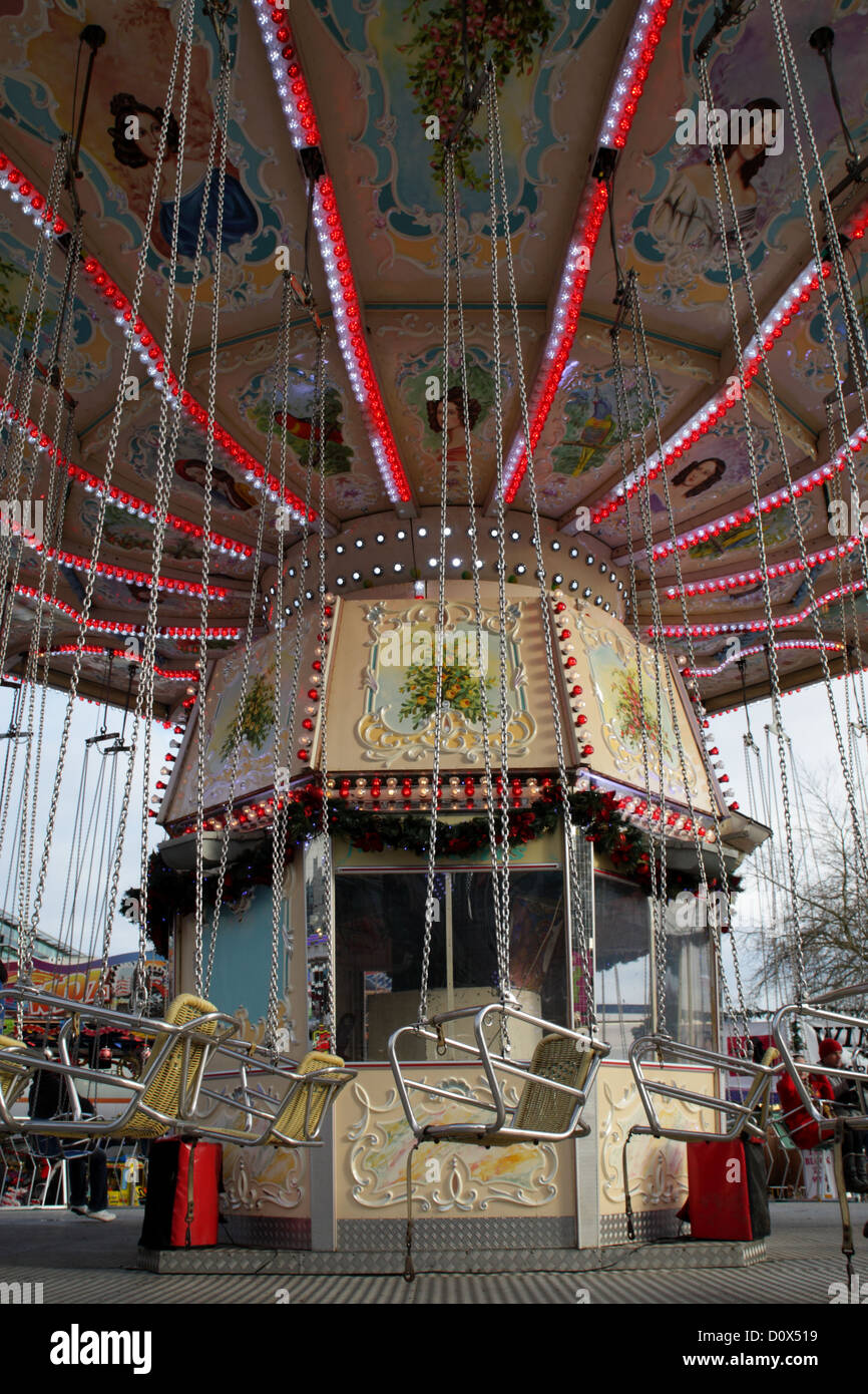 Fairground ride with coloured lights, Birmingham UK Stock Photo - Alamy