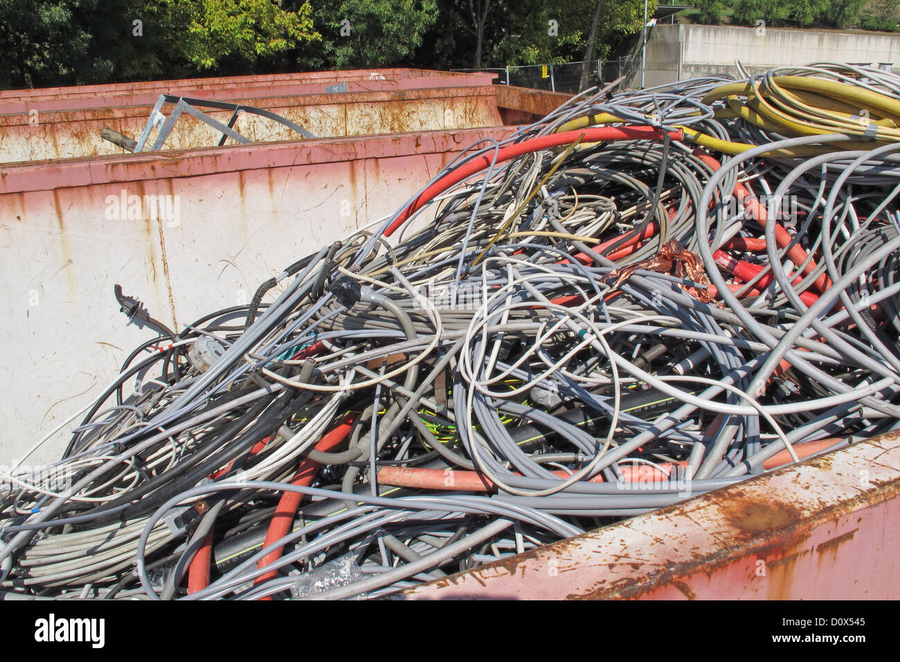 landfill waste container with electric cable and fibre optics Stock ...