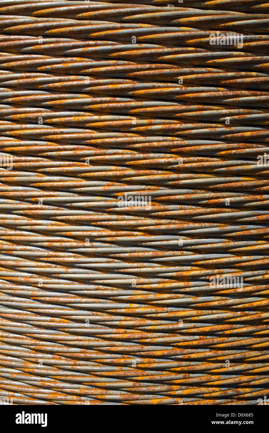 Closeup of braided extra strong steel rope Stock Photo - Alamy