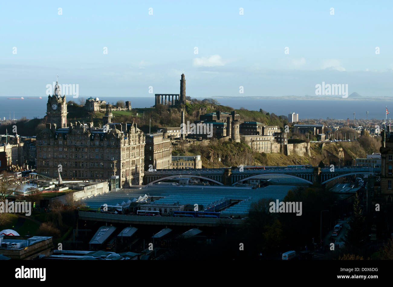 The view to Calton Hill and beyond from Edinburgh Castle, Scotland ...