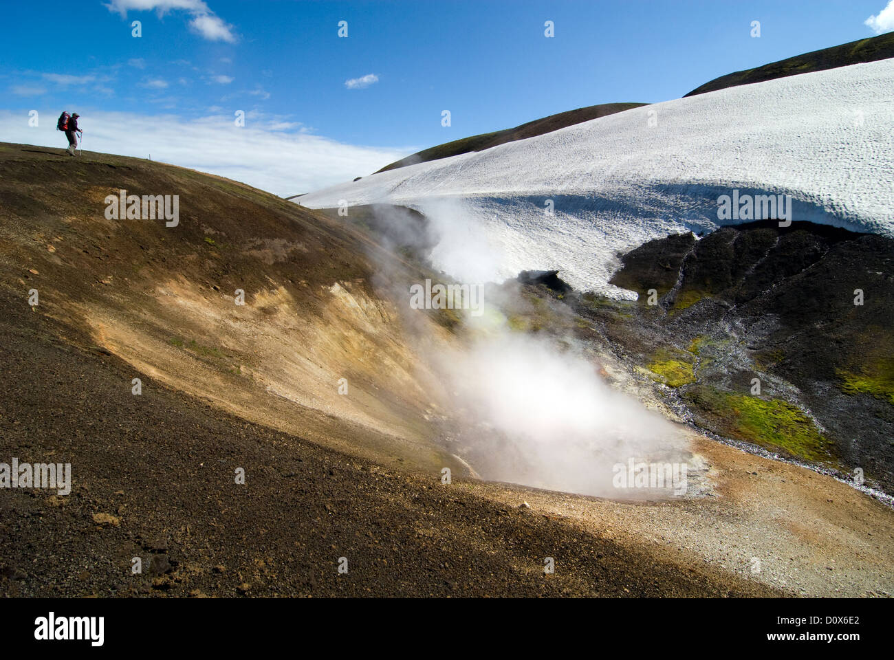 Hot springs along the Laugavegur, a famous trekking route in South-West ...