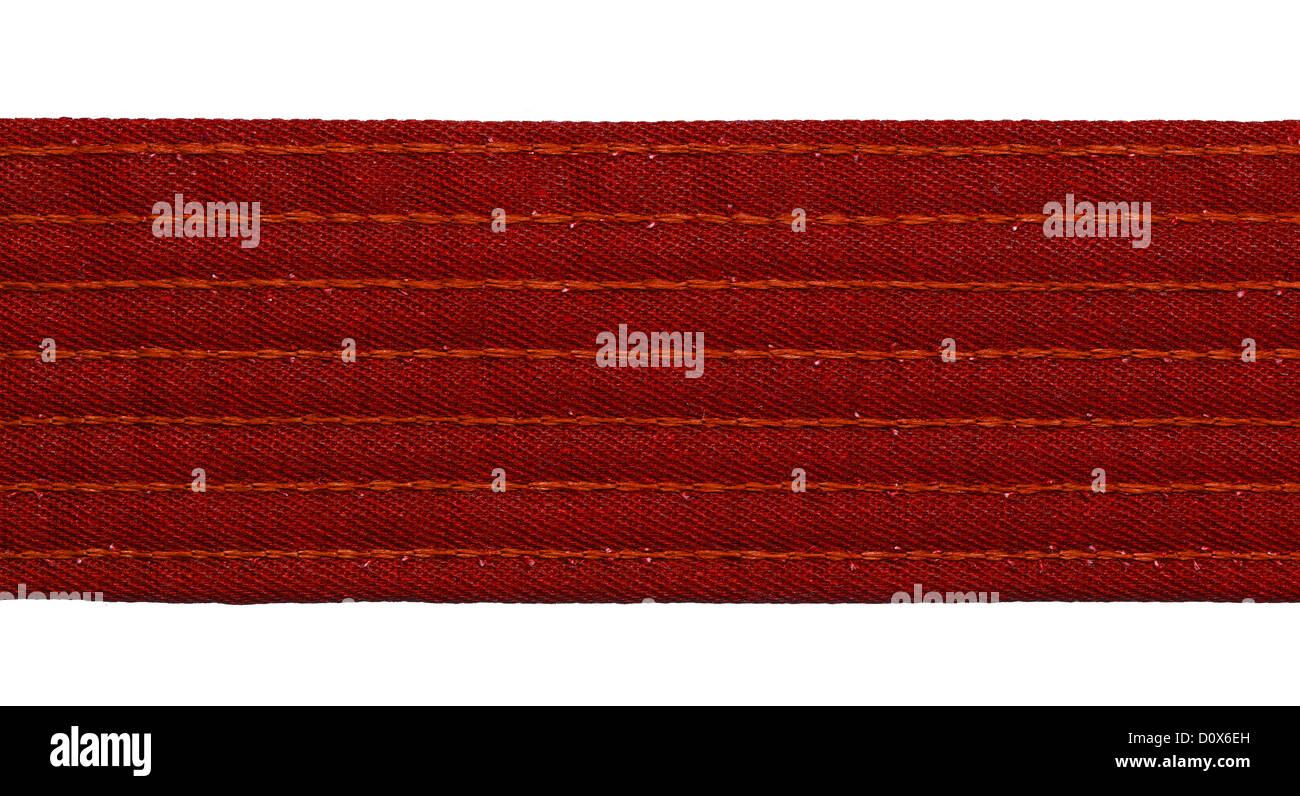 Karate red belt closeup isolated on white background Stock Photo - Alamy