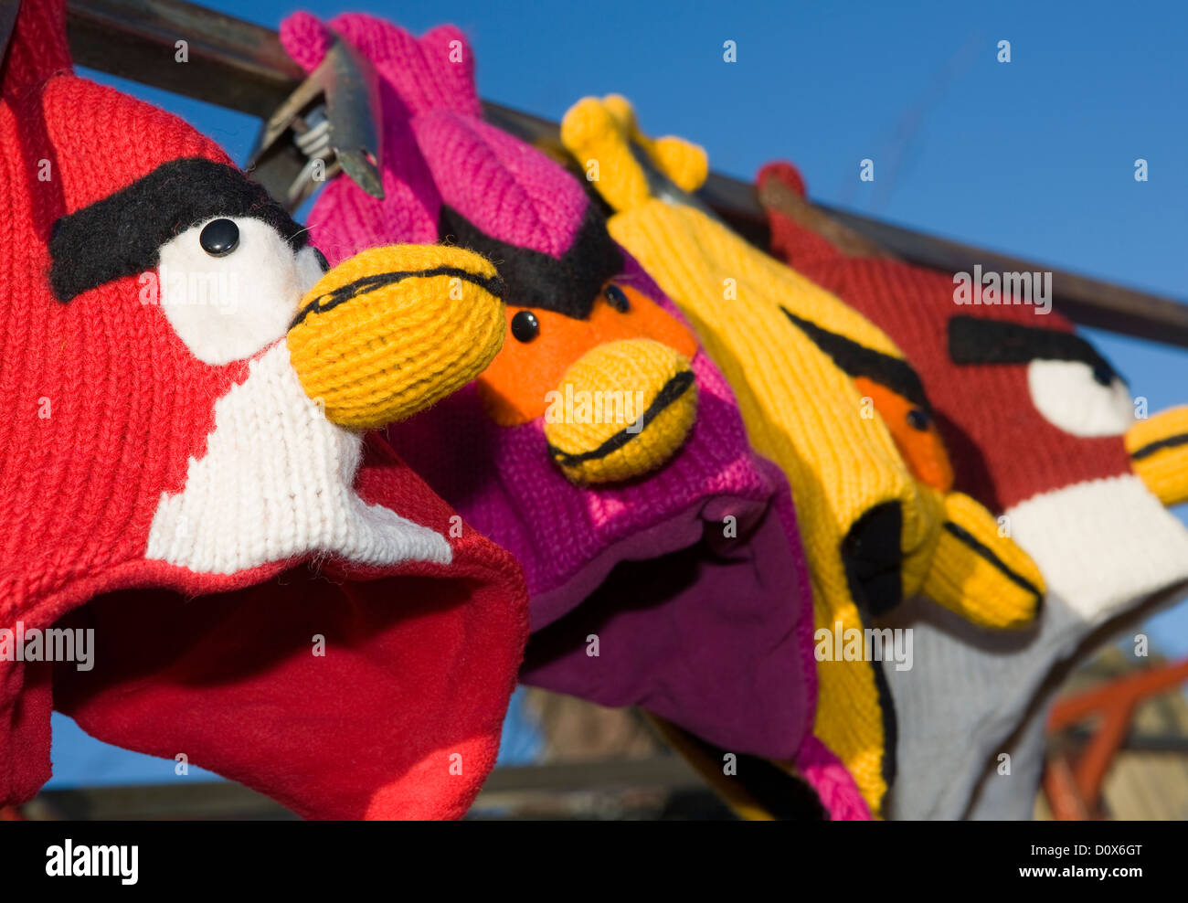 Angry Birds Hats Skipton Christmas Market 2012 Stock Photo - Alamy