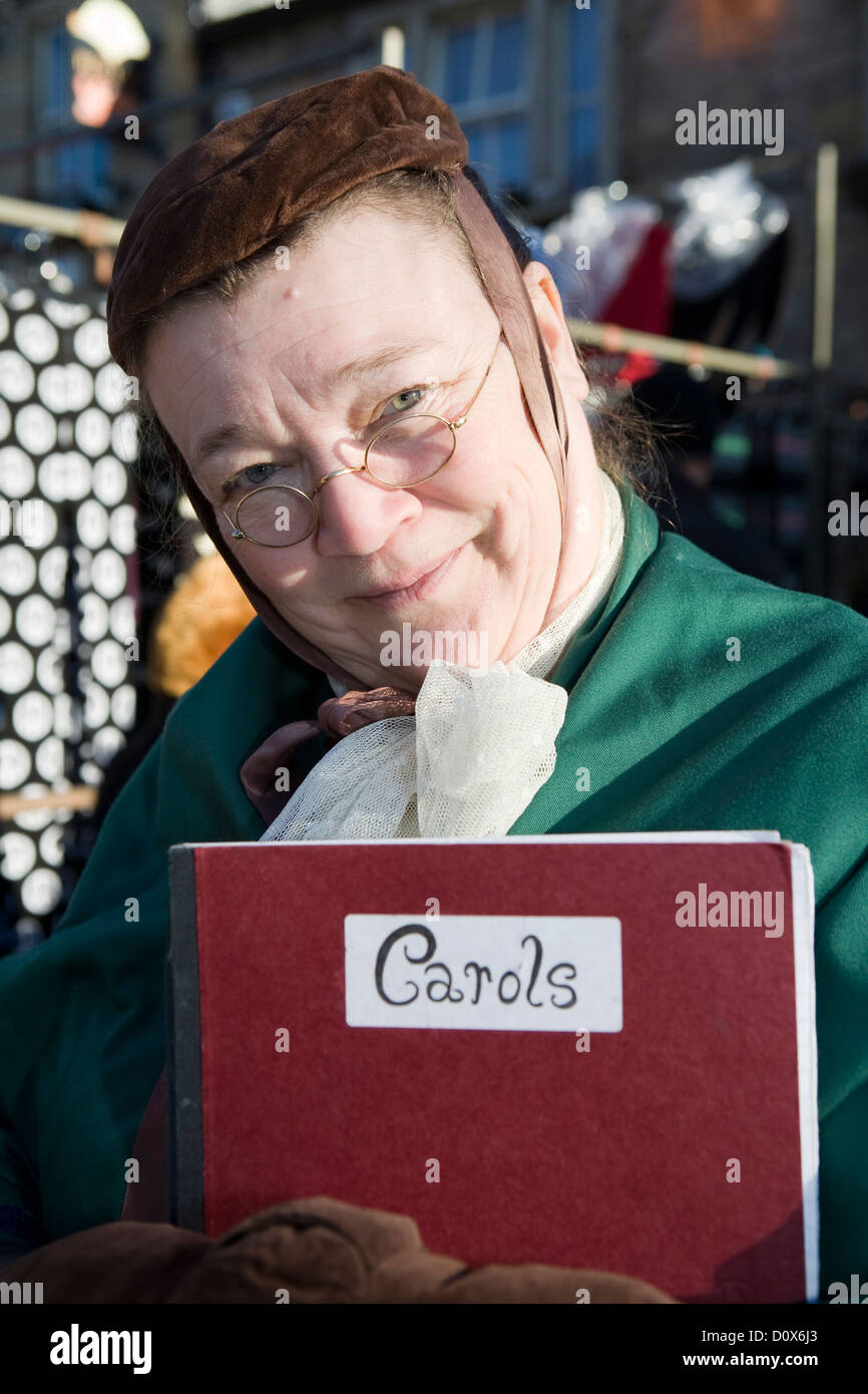Street performers performing Christmas carols at Skipton Christmas ...