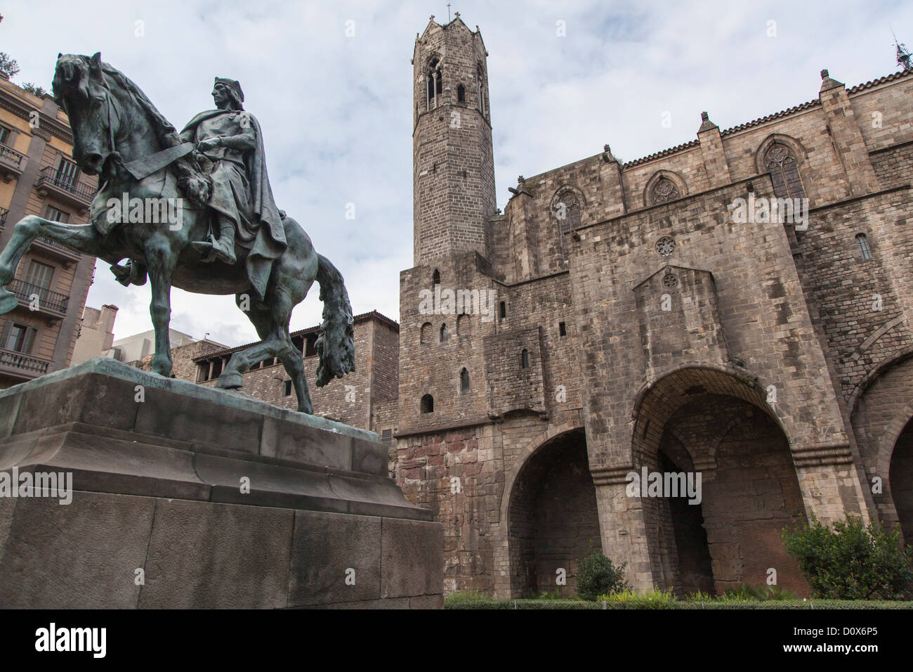 View of the Roman wall and defense tower, built in the 4 century AD ...