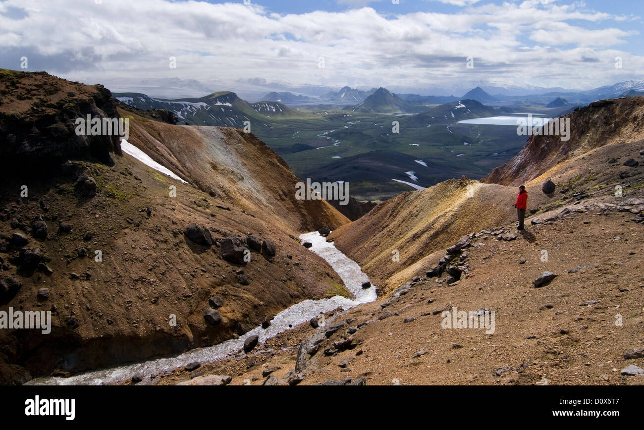 Along the Laugavegur, a famous trekking route in Iceland between the ...