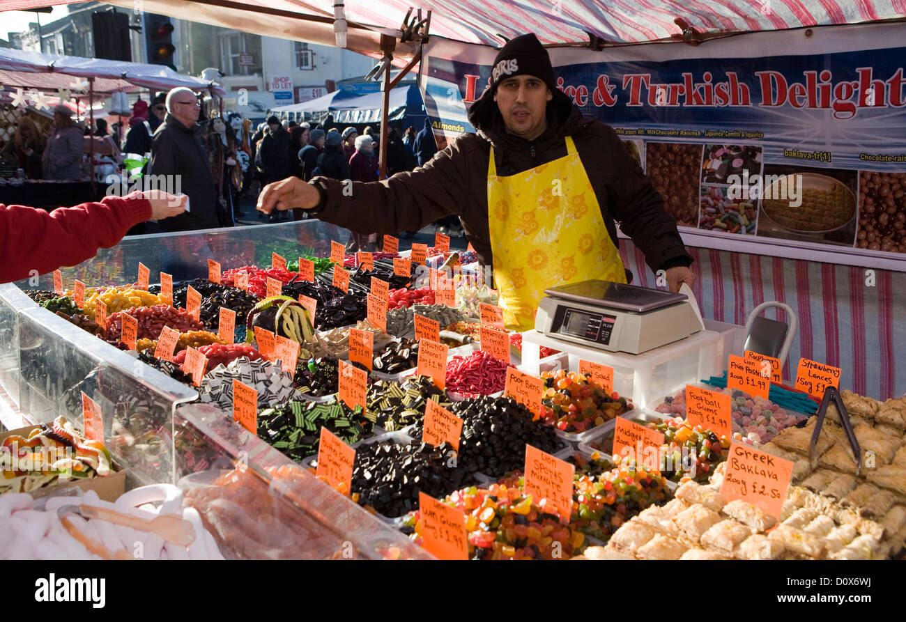 Pick and Mix stalls Turkish Delight at a Mobile confectionery stall ...