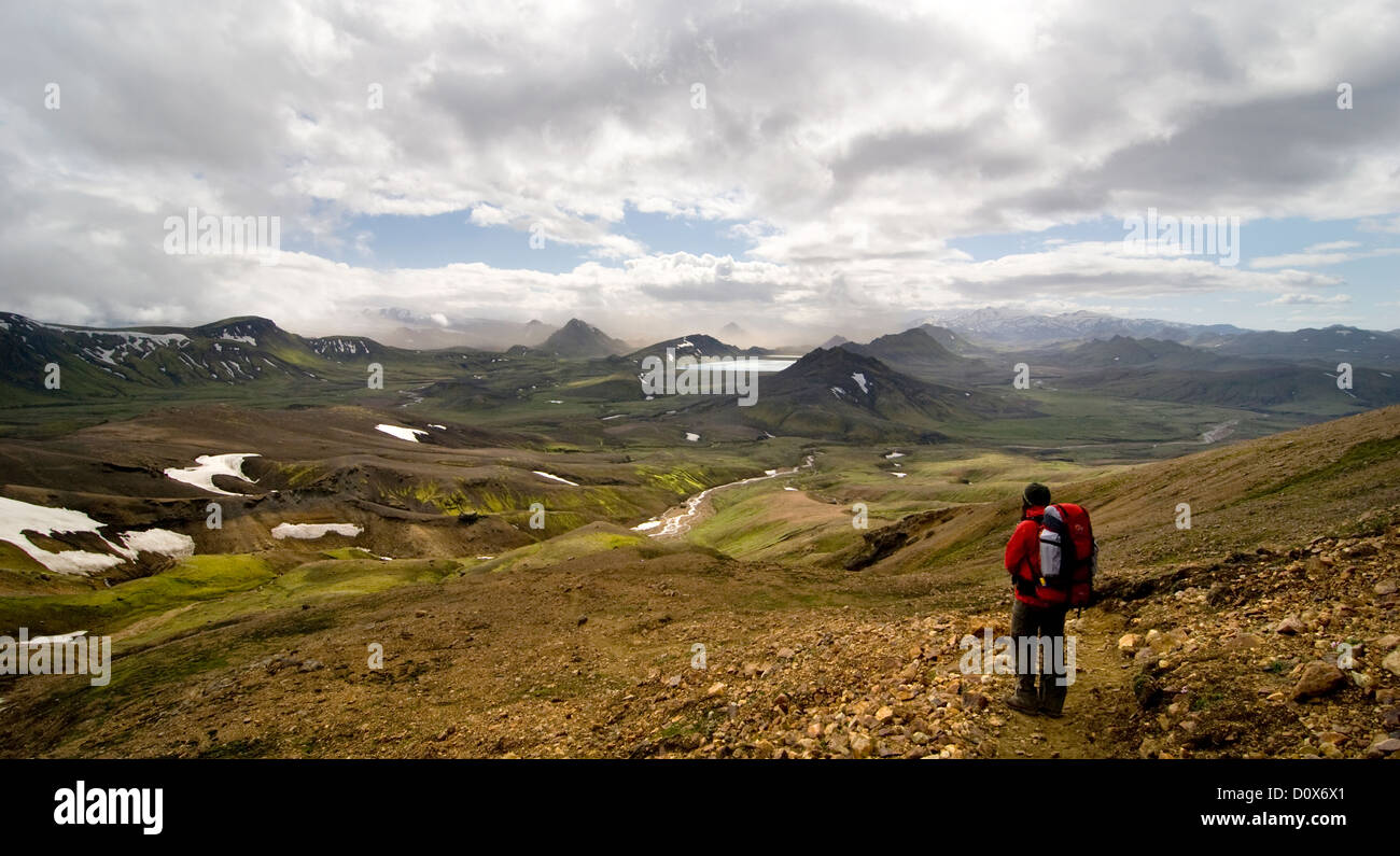 Along the Laugavegur, a famous trekking route in Iceland between the ...